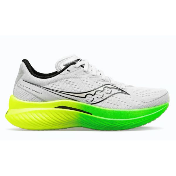 Womens Saucony Endorphin Speed 3 - White / Slime — Blue Mountains ...
